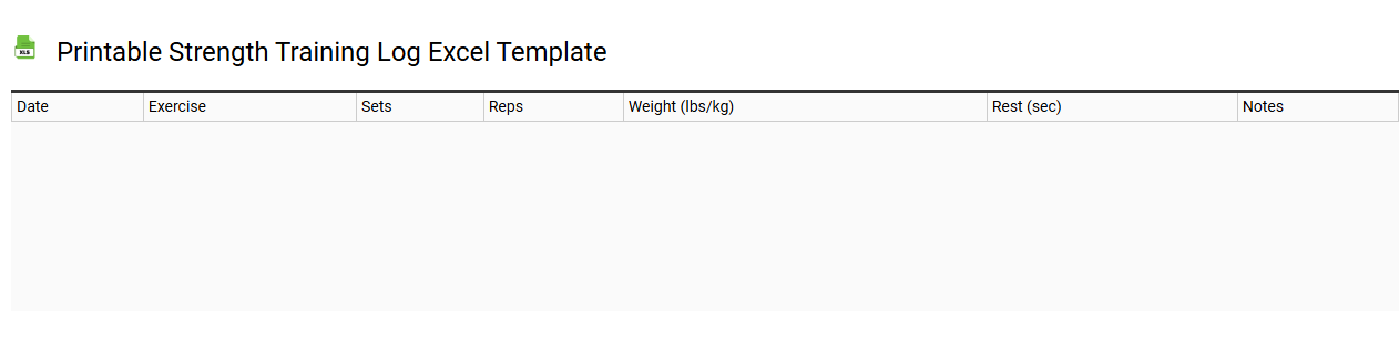 Strength Training Log Excel Template: Easily Track Your Workouts and Progress / xlstemplate.com